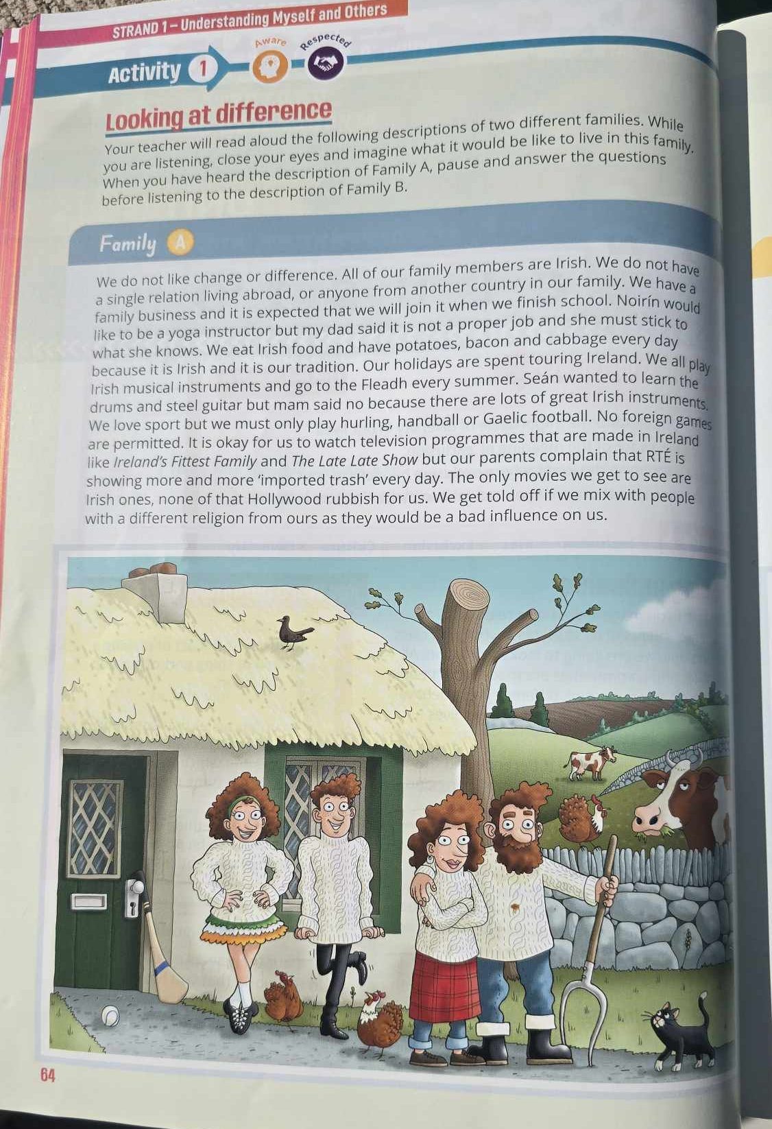 Outrage over vile portrayal of Irish family in SPHE schoolbook - Gript