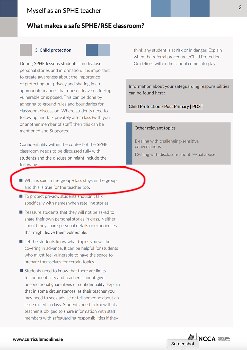 NCCA removes advice on "secrecy" regarding SPHE class discussions - Gript