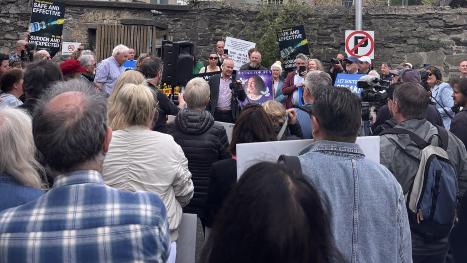 Dr. Marcus de Brún protest at Dáil - Gript